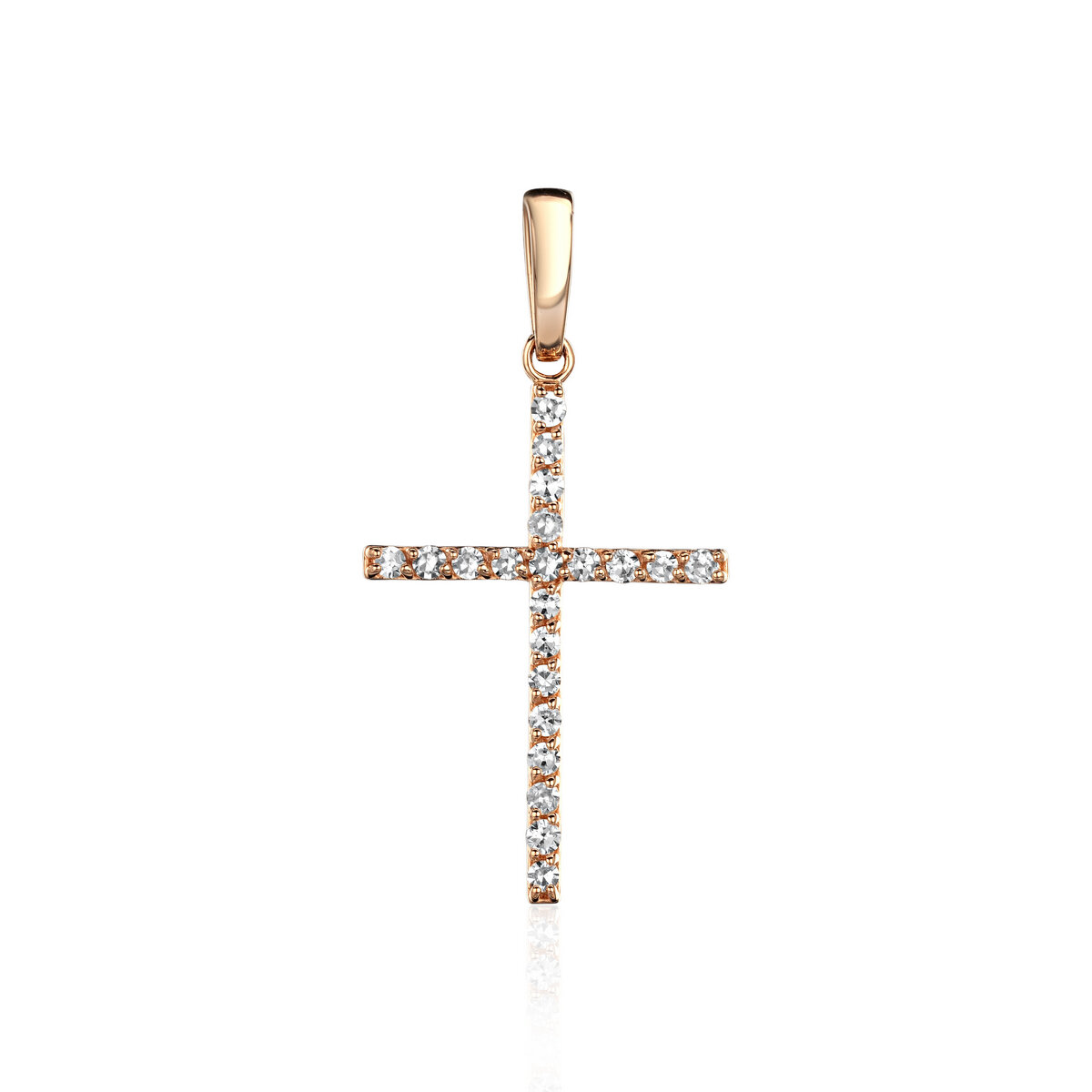 Подвеска, красное золото, 585 проба, бриллиант