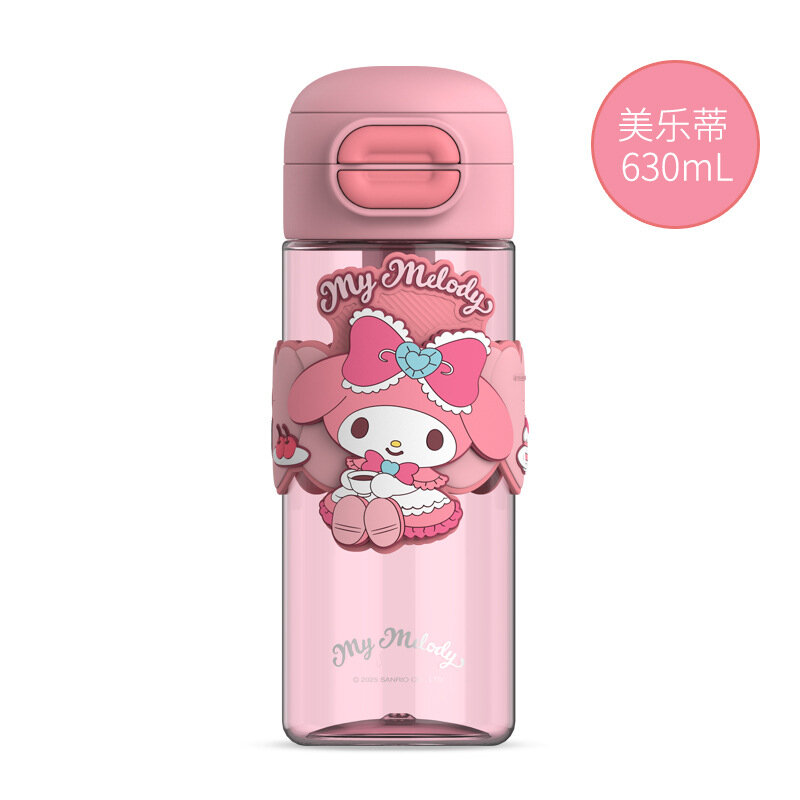 Стакан для воды Sanrio Kuromi для девочек, высококачественная трубочка, стакан из тритана, термостойкий, переносной, двойной стакан для питья