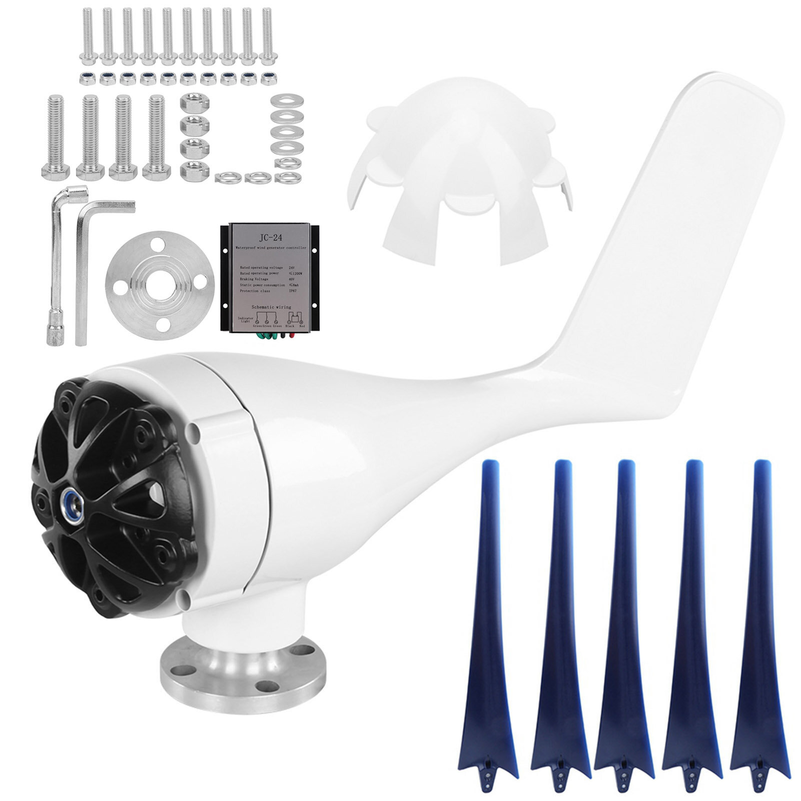 Небольшой ветрогенератор мощностью 800 Вт с 5 лопастями, комплект турбин для морских судов и домашней зарядки.