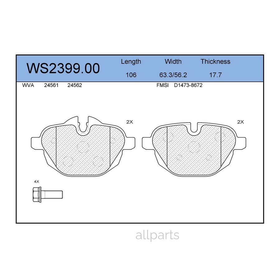 JEENICE WS239900 Колодки тормозные дисковые | зад |