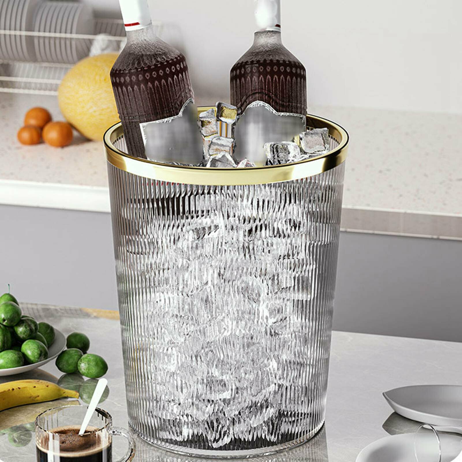 Прозрачный мусорный бак, многоцелевой, стильный, простой, круглой формы, большая вместительная корзина для мусора для ванной комнаты, спальни, кухни, офиса