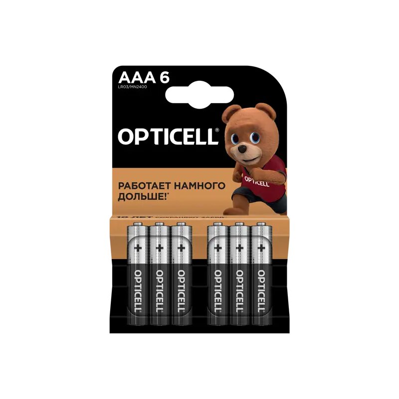 Батарейка Opticell Basic алкалиновая LR03 AAA 6 шт.