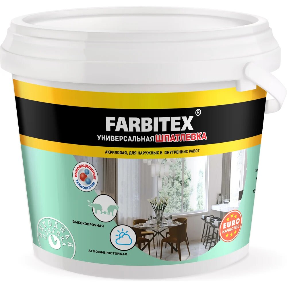 FARBITEX Шпатлевка акриловая для наружных и внутренних работ (3.5 кг) 4300001567