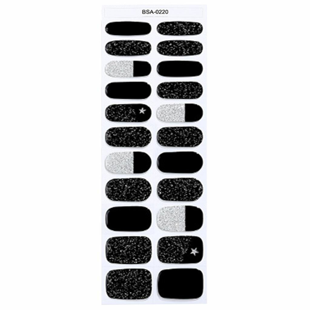 Набор гелевых наклеек для ногтей 22 шт, без лампы, полное покрытие, быстрое нанесение для любого случая, - 0220