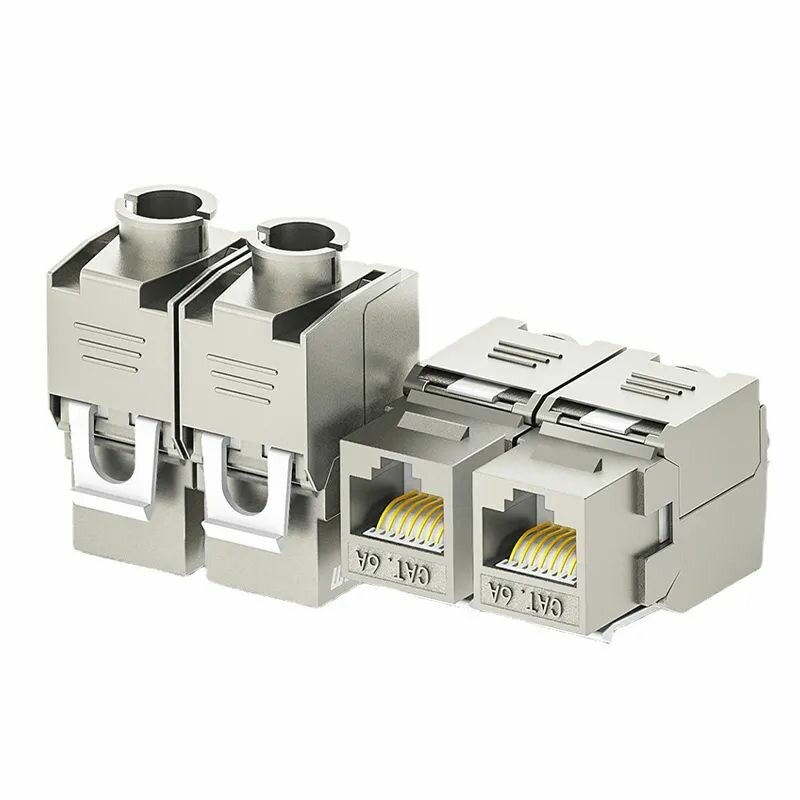 1 шт, разъем Cat6a Cat7 Keystone Jack Cat7 RJ45 STP, модульный, безинструментальный, из цинкового сплава, адаптер-соединитель для кабеля 22–26 AWG