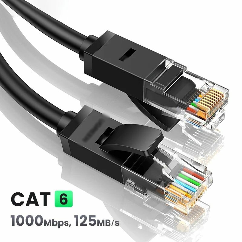 Сетевой кабель Ethernet CAT6 1000 Мбит/с 250 МГц, сетевой соединительный кабель для ПК, PS5, 4 ноутбуков, модема, маршрутизатора, адаптера Ethernet, сетевой кабель RJ45