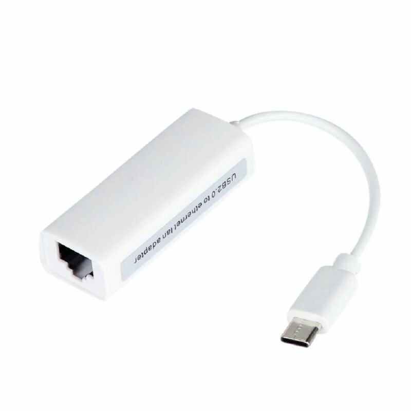 Внешний сетевой адаптер USB Type-C Ethernet - RJ45 10/100 Мбит/с проводной интернет-кабель для систем MacBook Windows