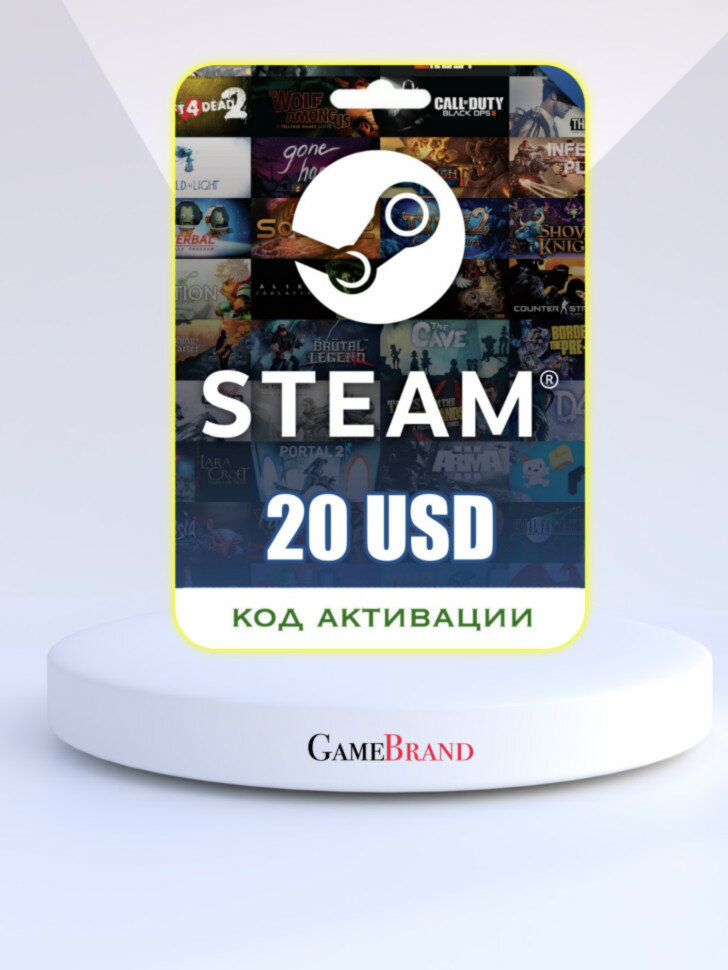 Карта пополнения STEAM - 20 USD PC STEAM (Цифровая версия, регион активации - Казахстан / Украина / США / ЕС)