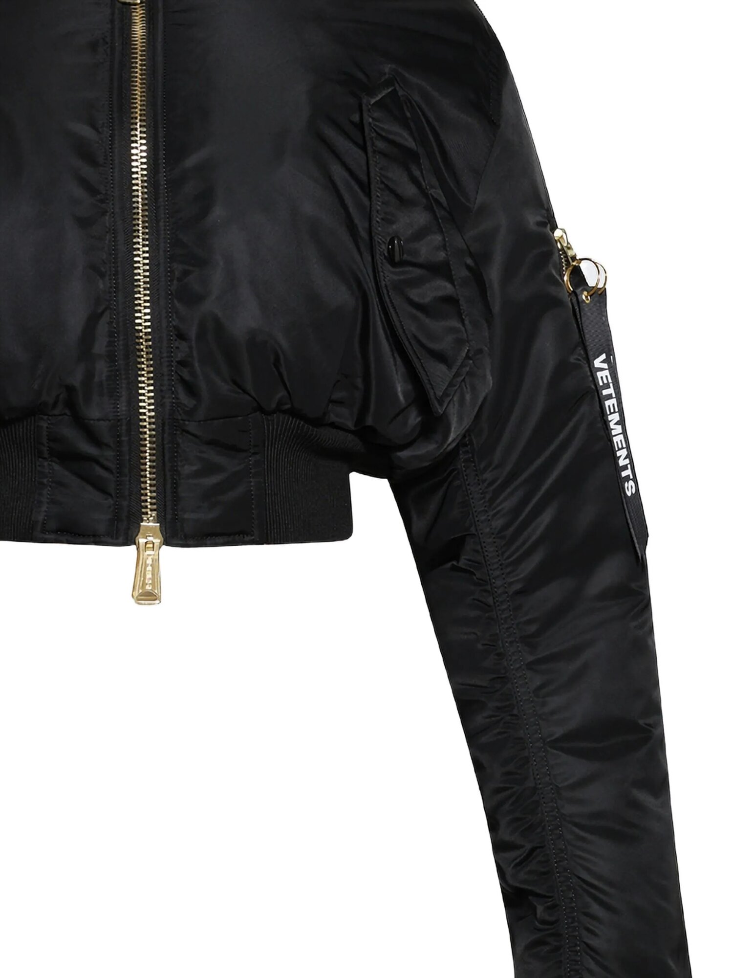 Куртка Vetements Double zip bomber jacket, размер XS, black/black — фото 1