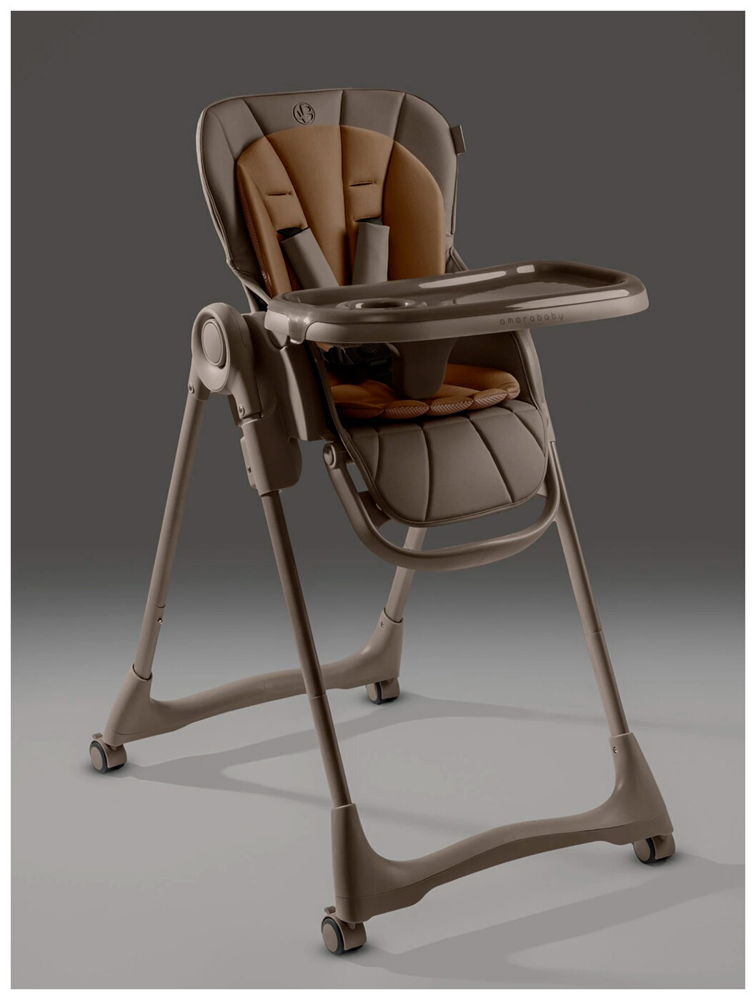 Стульчик для кормления Amarobaby Gourmet, коричневый (AB25-23GOU/12)