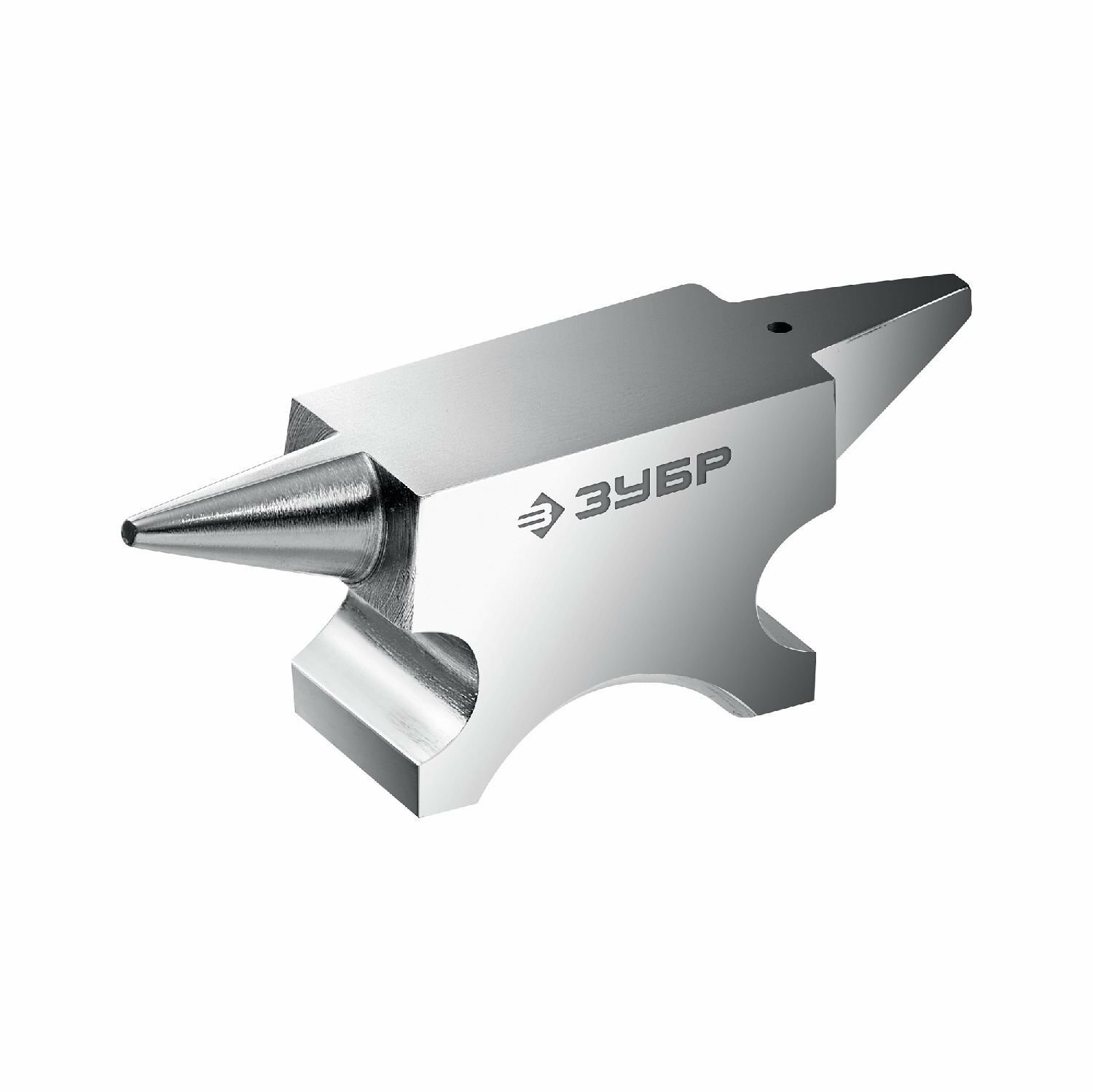 ЗУБР Ювелирная стальная наковальня 500 г двурогая для точных работ с хромированным покрытием твердость HB 340-477 отверстия 3-4 мм