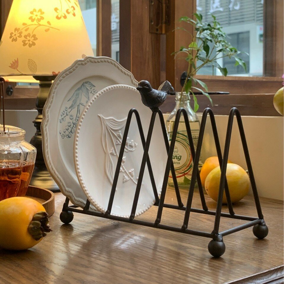 Подставка для посуды для птиц, подставка для компакт-дисков, книжная полка, французский стиль ретро