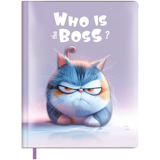 Дневник Brauberg 1-11 класс 48 л, обложка кожзам (твердая с поролон), 3D-элемент, "Суровый кот", 107221