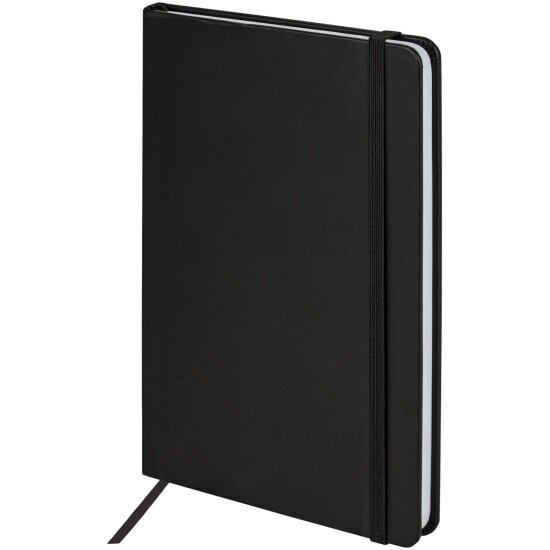 Блокнот А5 Brauberg 138x213 мм, "Basic", под кожу, 80 л, клетка, черный, 116227