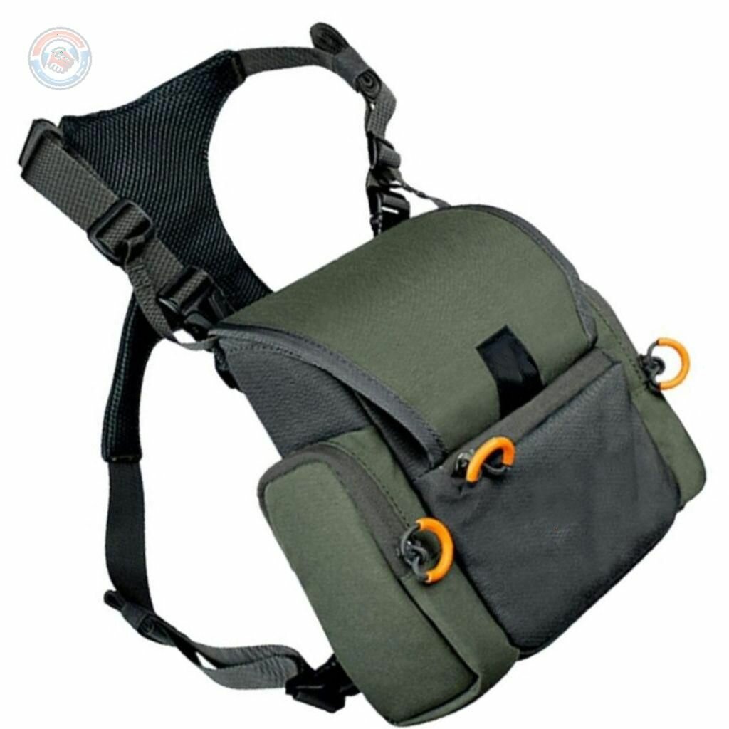 Тактическая нагрудная сумка для охоты и активного отдыха зеленый камуфляж водонепроницаемая ткань Оксфорд с отделениями для бинокля дальномера телескопа и аксессуаров