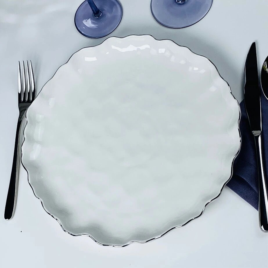 Набор из 6 тарелок 21,5см ванесса серебро Фарфор 305-292 118-305-292