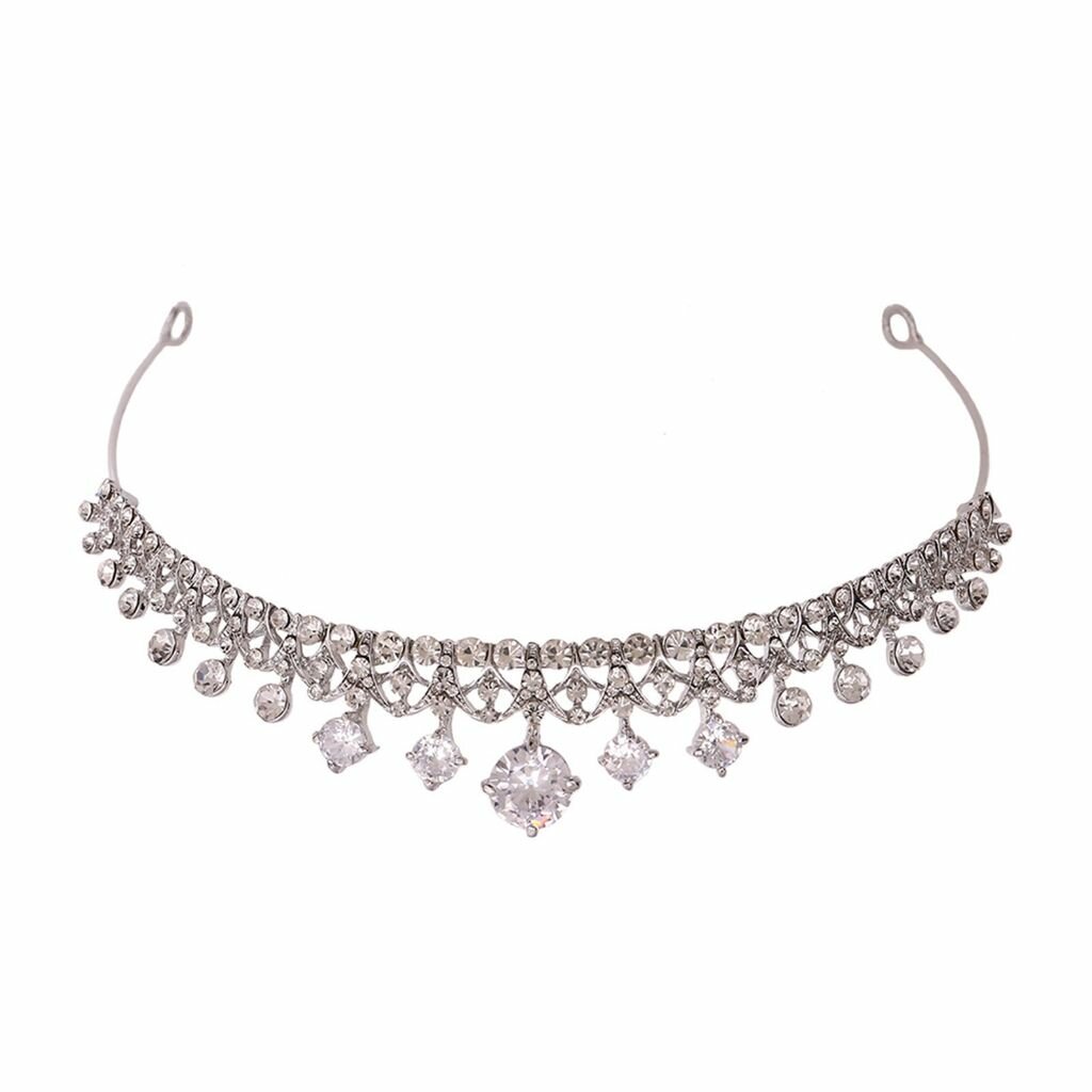 (1 штука) Роскошная корона из горного хрусталя цинкового сплава-Белый K Белый бриллиант Циркон