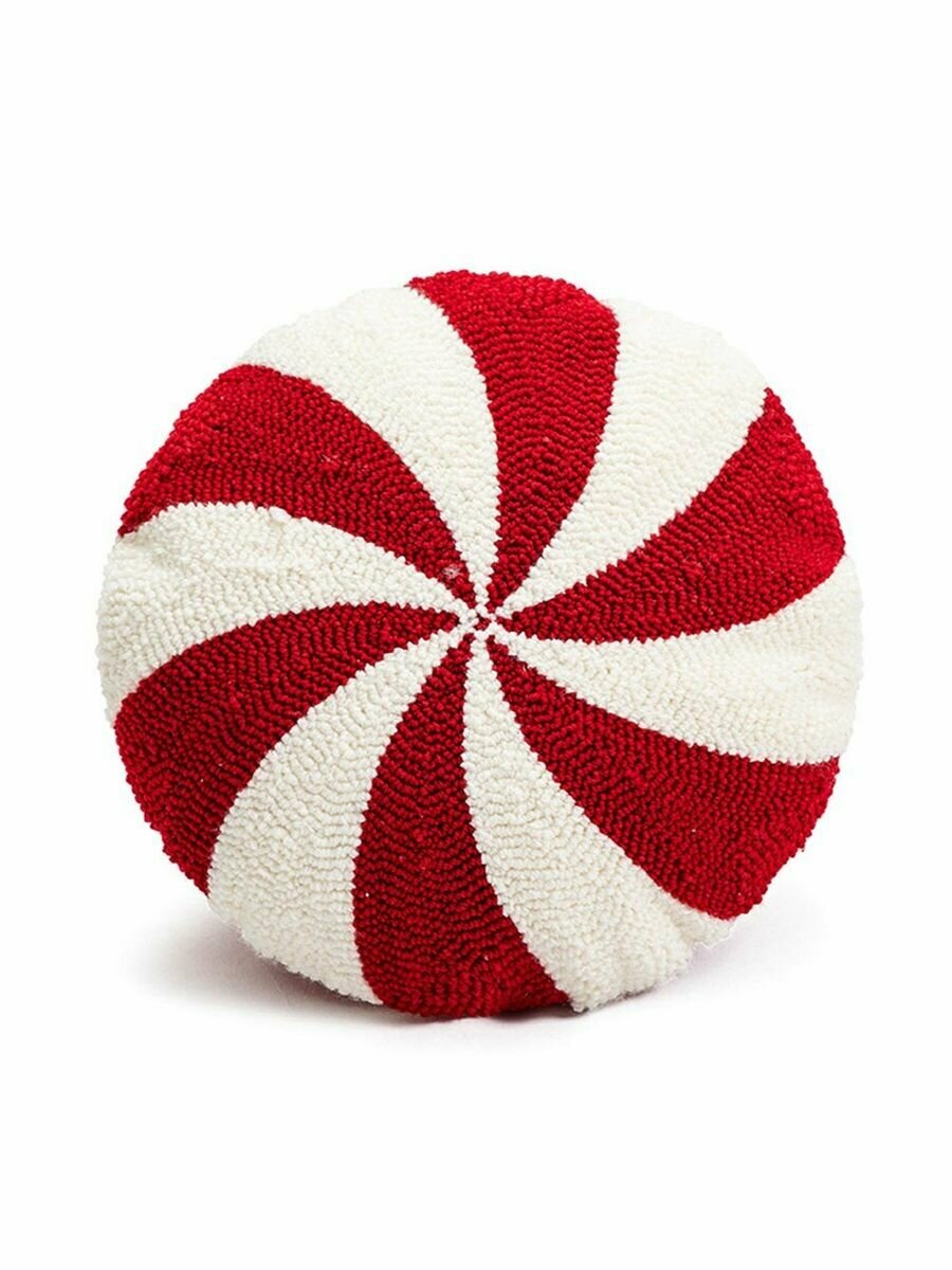 Подушка-конфетка с набивкой из пуха, вязаная декоративная подушка, Круглый