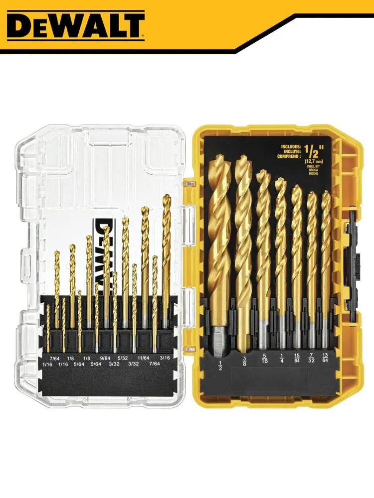 Набор сверл с покрытием нитридом титана DEWALT DW1361 Pilot Point 21 шт Уменьшить поломку Противоскользящее