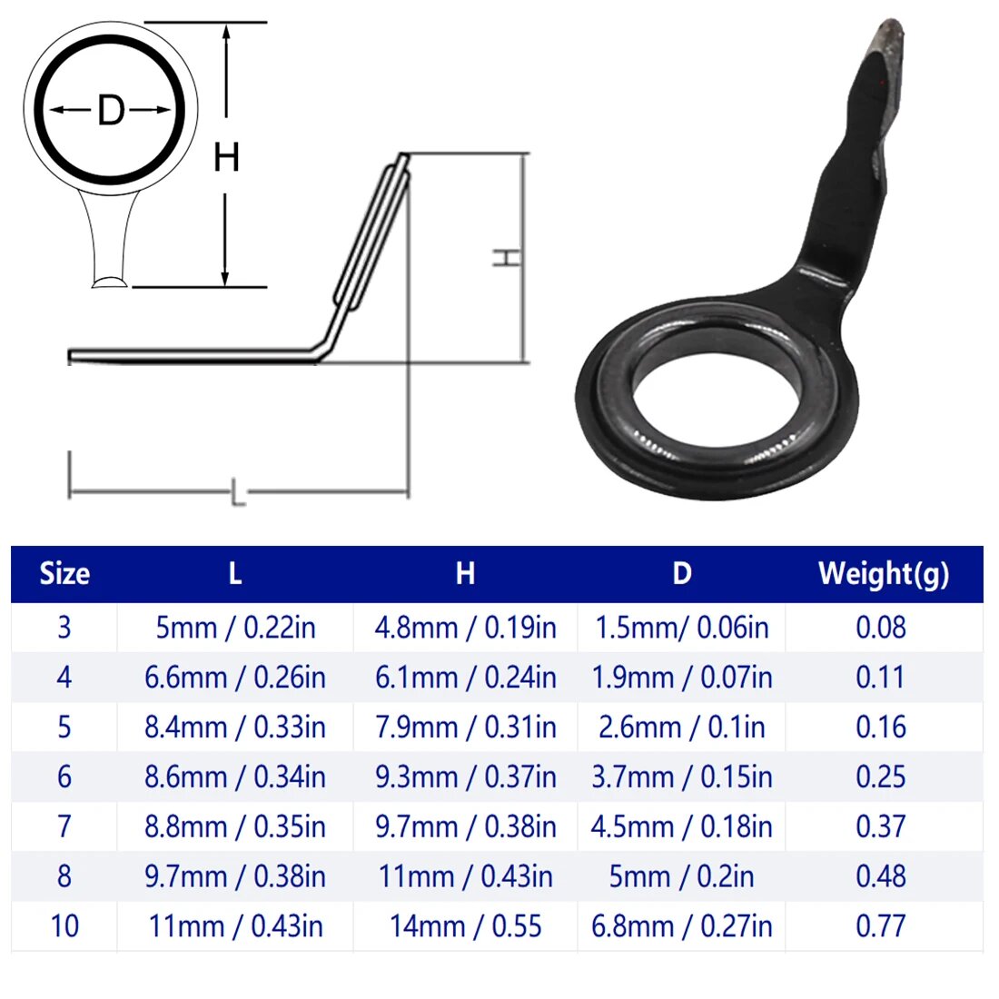 Комплект для ремонта удочек FishTrip: микро направляющие кольца из нержавеющей стали 5-10 шт.