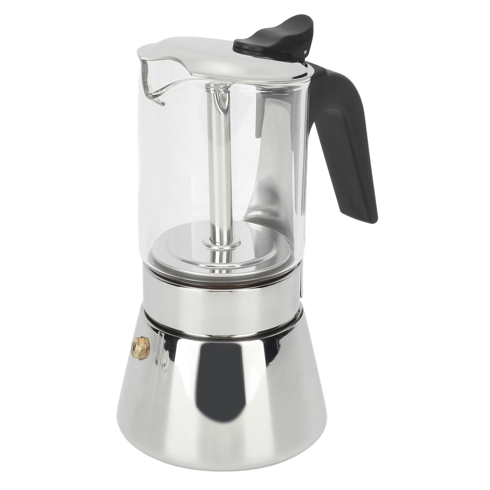 Кофеварка Greca Moka Pot с видимым корпусом на 160 мл, пивоварня с плитой из нержавеющей стали для домашнего офиса, прочная и легко очищаемая кофеварка Moka Pot