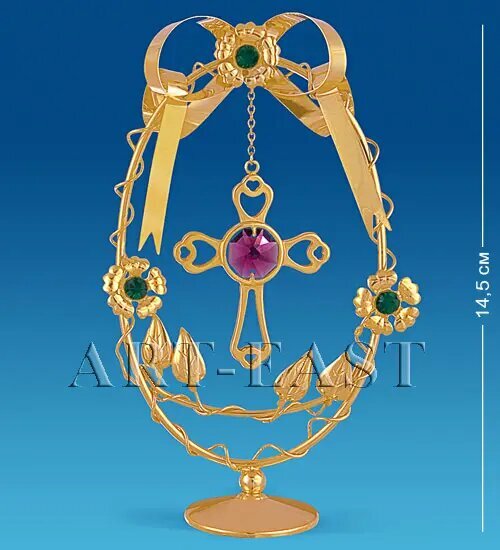 AR-4088/ 2 Композиция "Крест в яйце" с цв. кр. (Юнион)