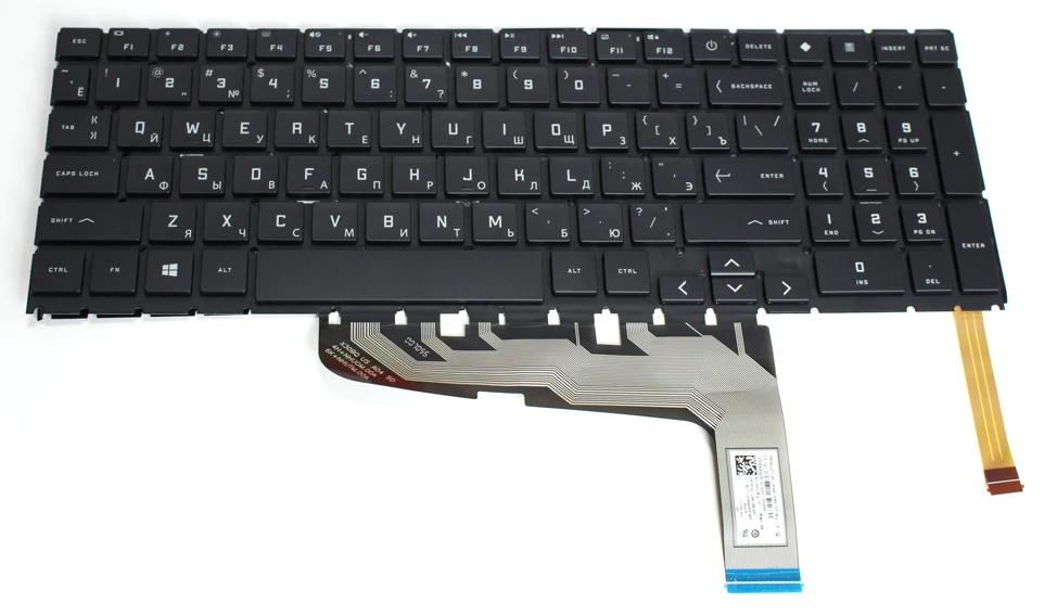 Клавиатура для ноутбука HP Omen 15-EK, 15-EN, чёрная, без рамки, с подсветкой