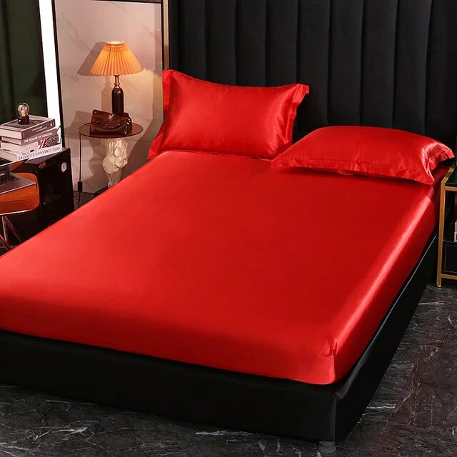 Комплект простыней из шелкового шелка шелковицы Queen, комплект простыней из мягкого шелка с пятнами и эластичной лентой, наматрасник King Szie