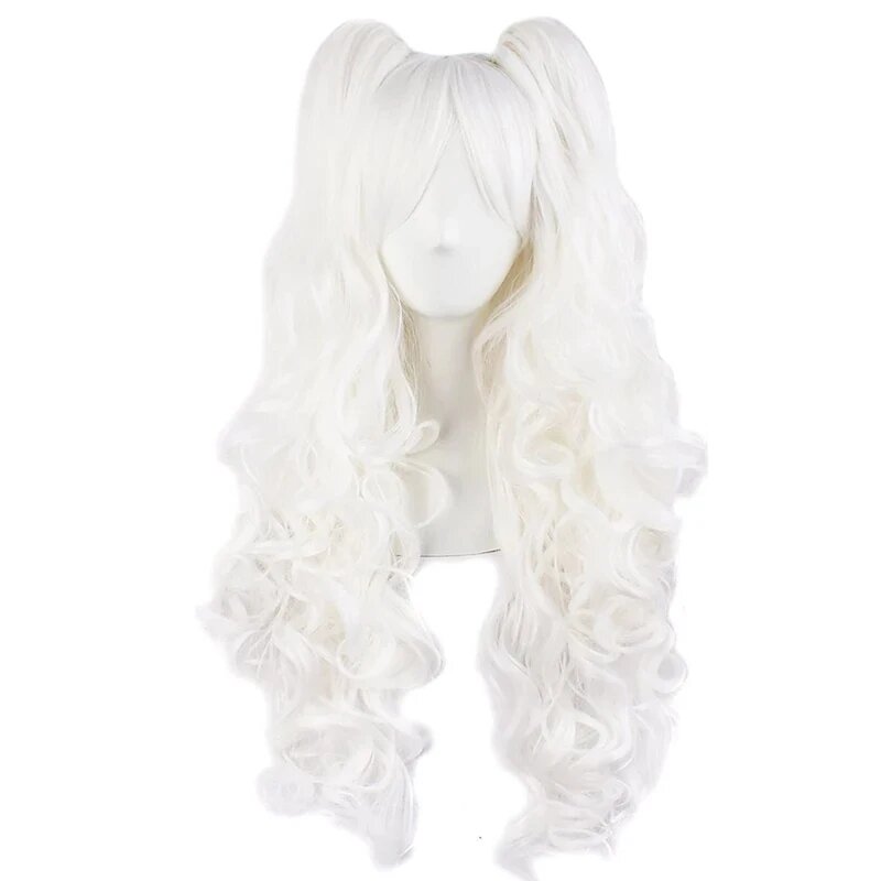 HAIRJOY женский Длинный Вьющийся Смешанный Фиолетовый Синий Волнистый Синтетический Парик 70 См, 2 Косы, Парик Для Косплея