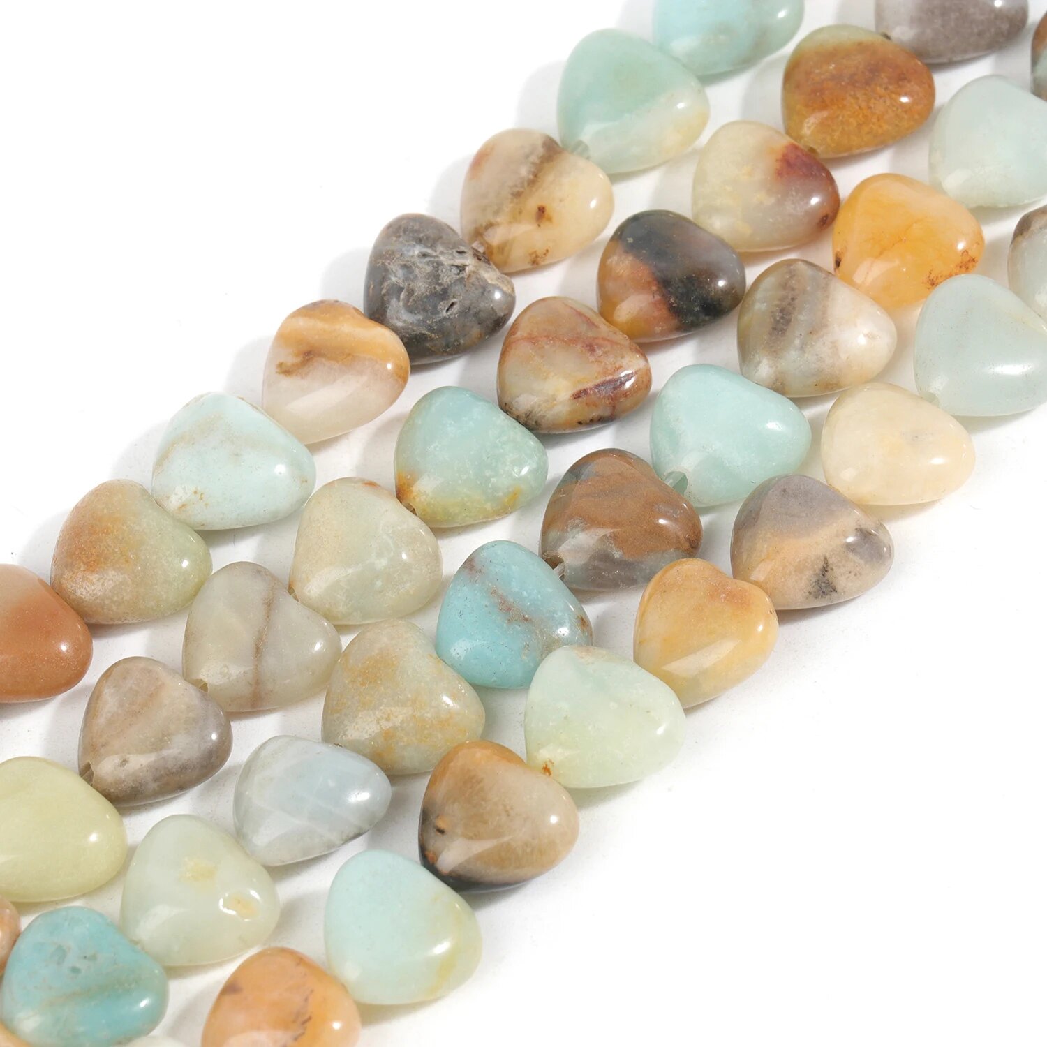 Бусины AOHAYOOMQ сердце 11 мм натуральный камень 29 видов colored amazonite