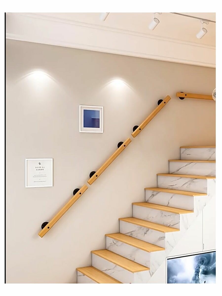 Поручень пристенный, наружные лестничные ограждения, поручень универсальный Массив дерева