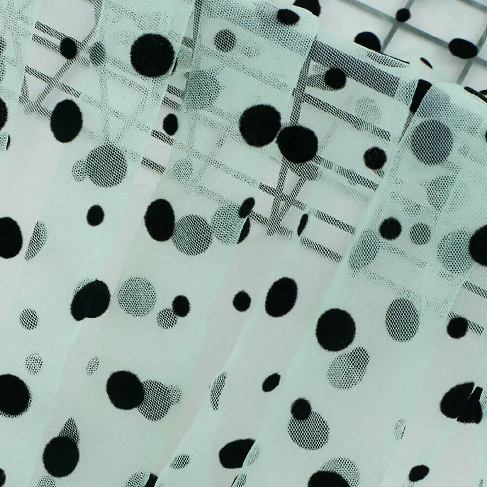 Черный тюль в горошек Findohope 5 мм 90x155cm(35inx61in), зеленый