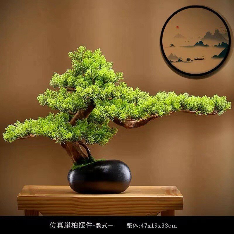 Растение для украшения "Пространство Дзен", черная сосна, бонсай, зеленые растения