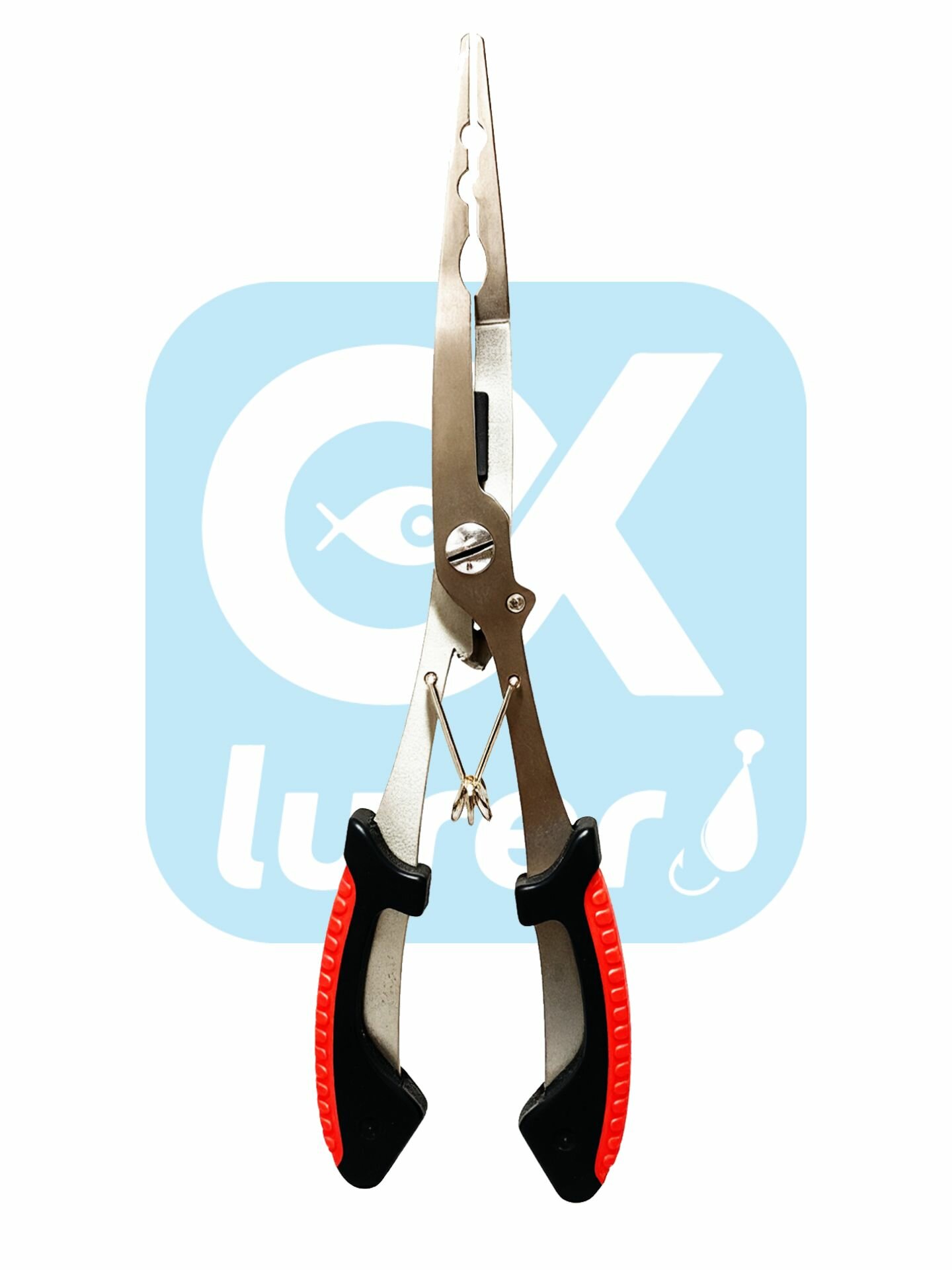 Многофункциональные удлиненные щипцы для спиннинга, из нержавеющей стали, с прорезиненной ручкой, для обрезки лески, снятия с крючка и вязки узлов, аксессуар для рыбалки,1 шт