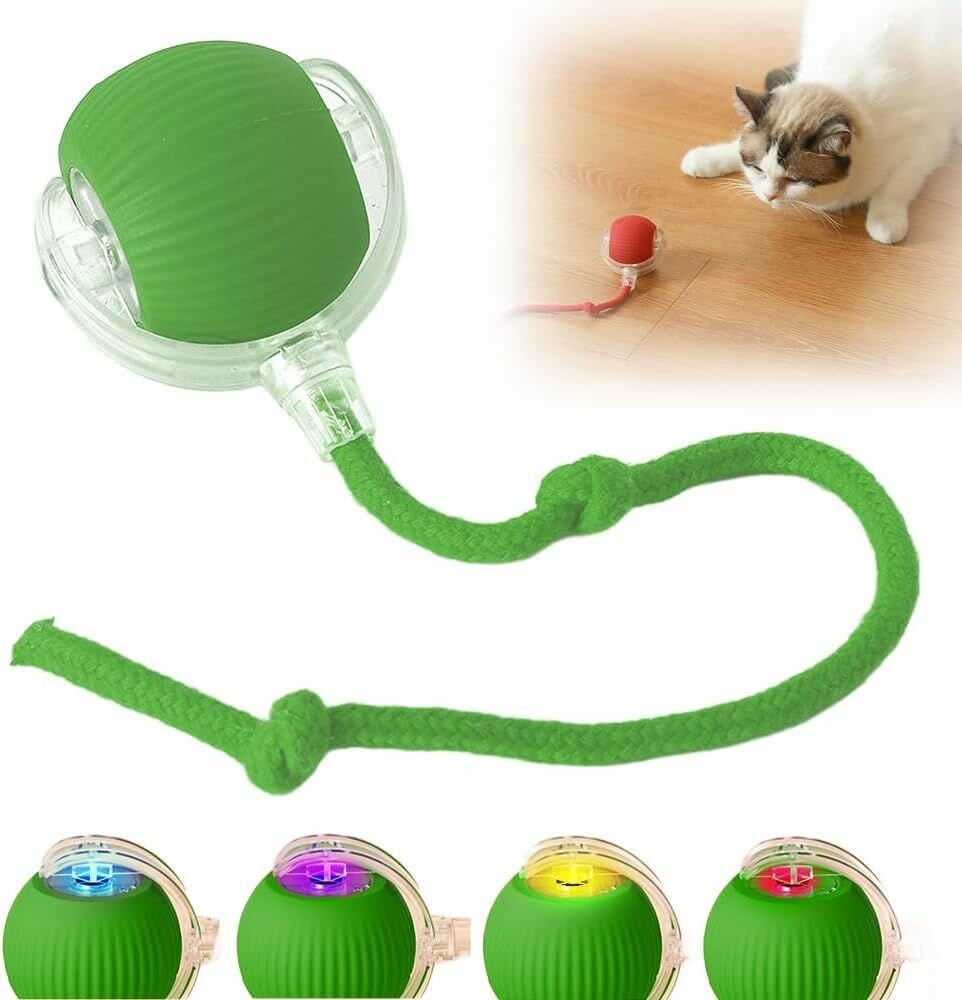 Умные игрушки для кошек, автоматический катящийся шар, искусственный хвост