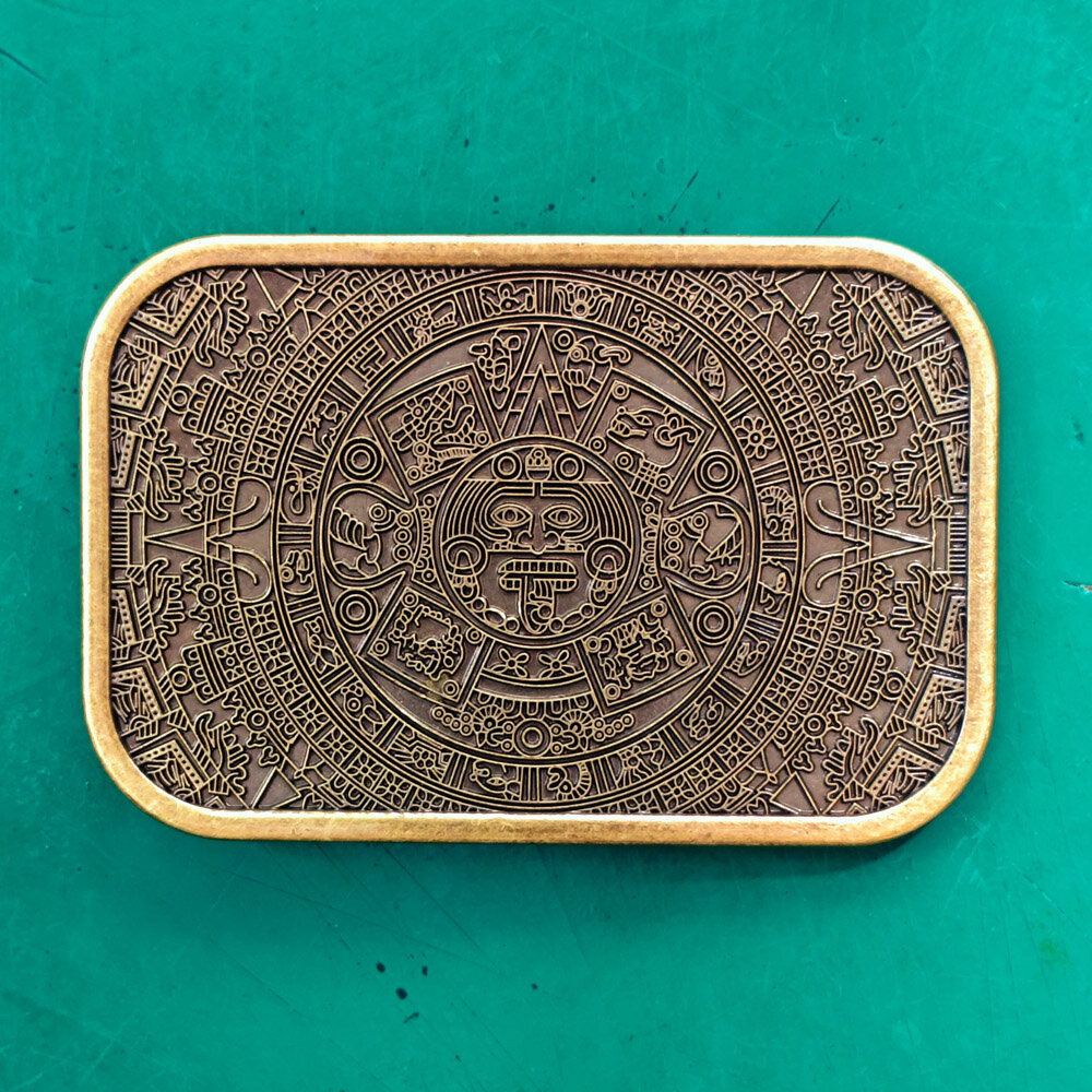 Пряжка для ремня металлическая 40мм с календаря майя узор бляха для ремня мужская байкерская