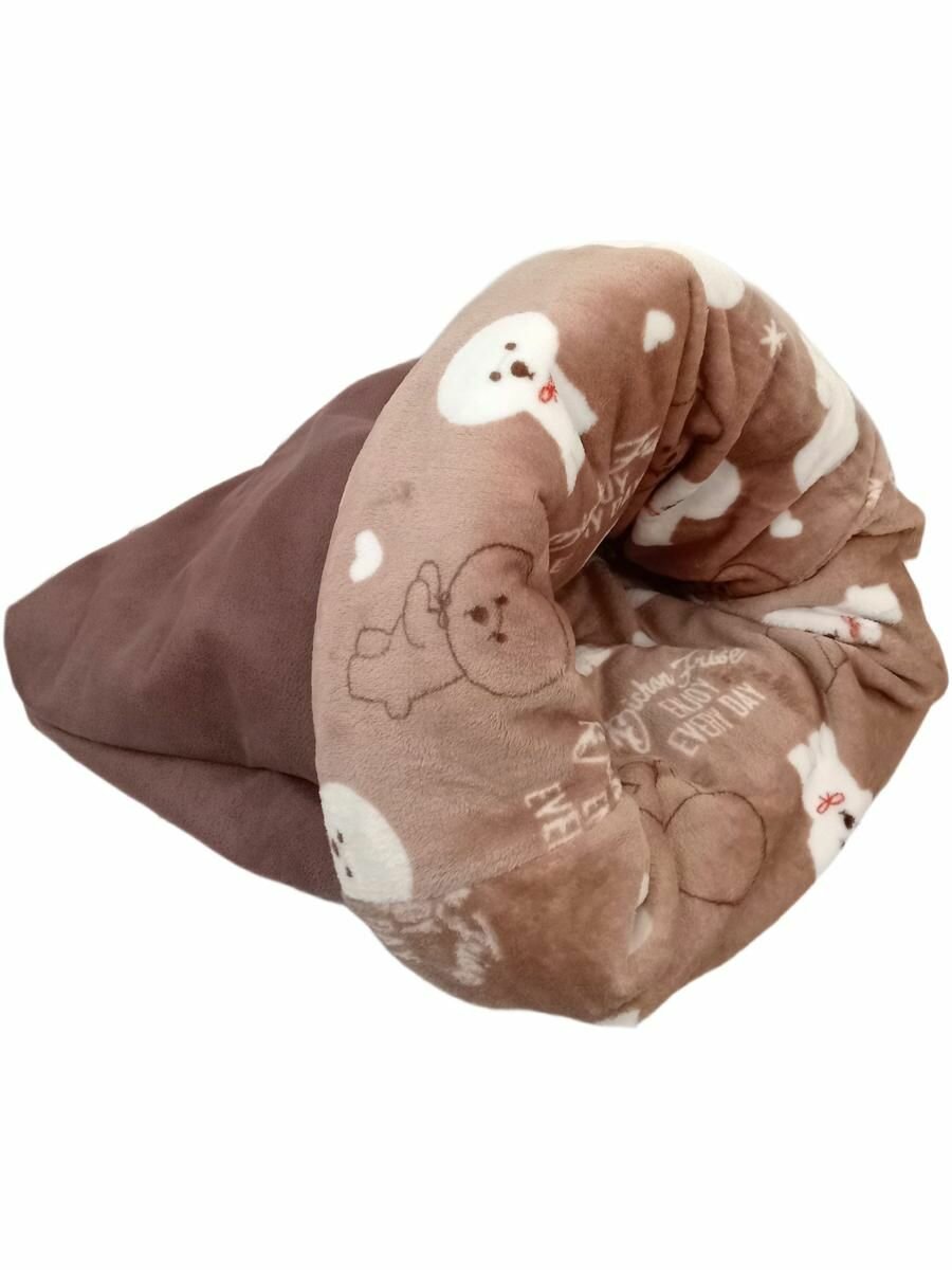 Лежак Туннель Норка для собак и кошек до 3кг размер 50Х50 см коричневый щенок