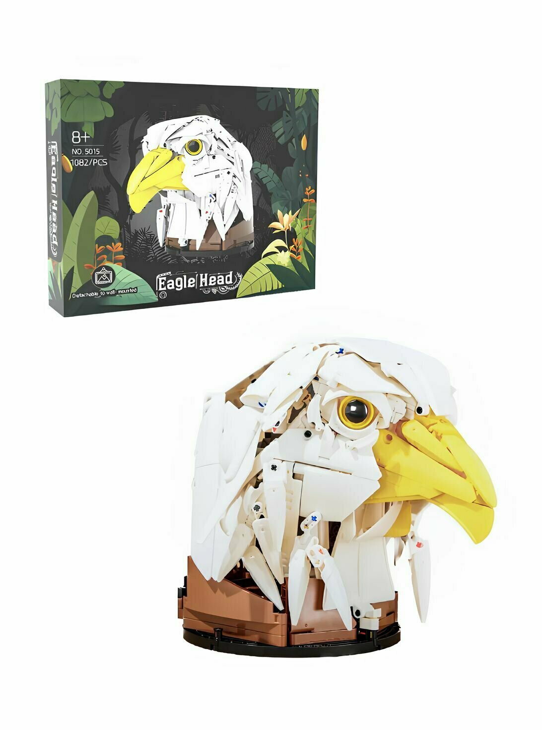 Конструктор Дикие Животные, Голова орла, набор, 1082 детали. ( набор / подарок для мальчиков и девочек / подарок ребенку)
