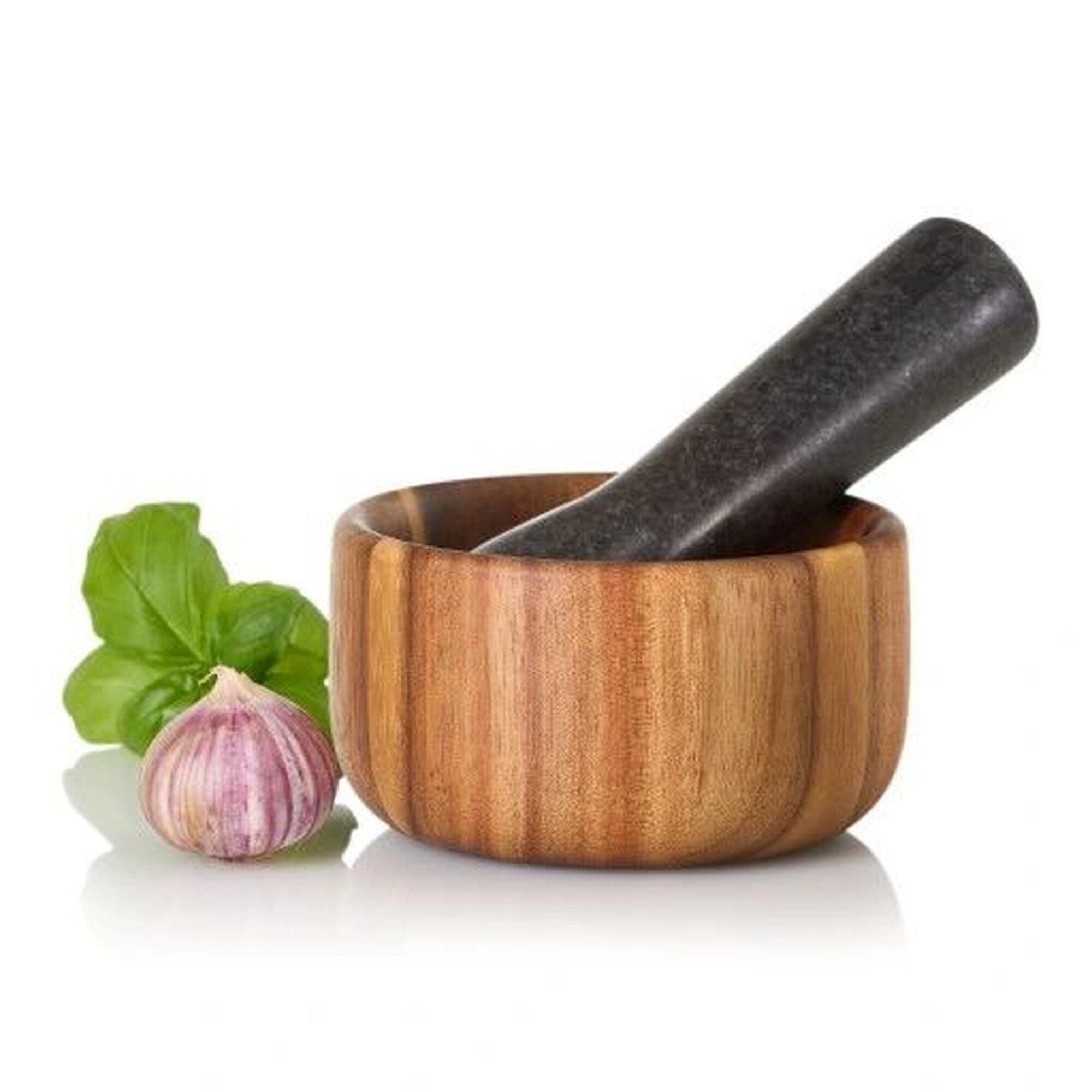 Ступка кухонная с пестиком ADHOC TARU M для специй и трав, деревянная, 190 мл, МО41