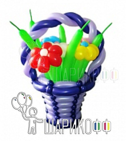 Воздушные шары цветы "Корзинка №1"