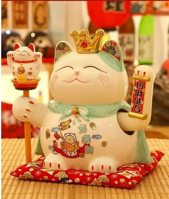 KNOW EASY-Декоративная фигурка-статуэтка Lucky Cat . Манеки-неко. Манэки-нэко. Денежный кот. Кот удачи.