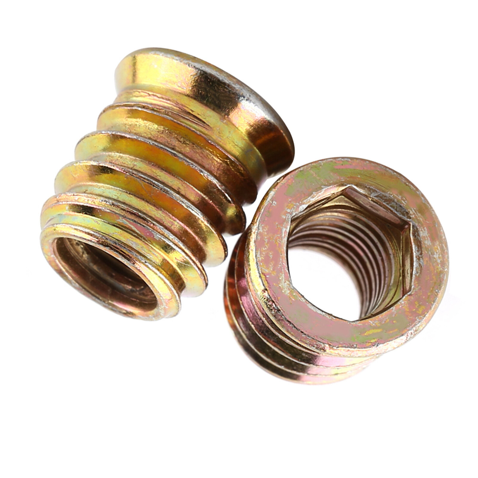 Вставные гайки с резьбой для дерева, цинкованная углеродистая сталь, 20 шт. на выбор размеров M6-M10, установка с одной стороны, против коррозии, для мебели и строительства