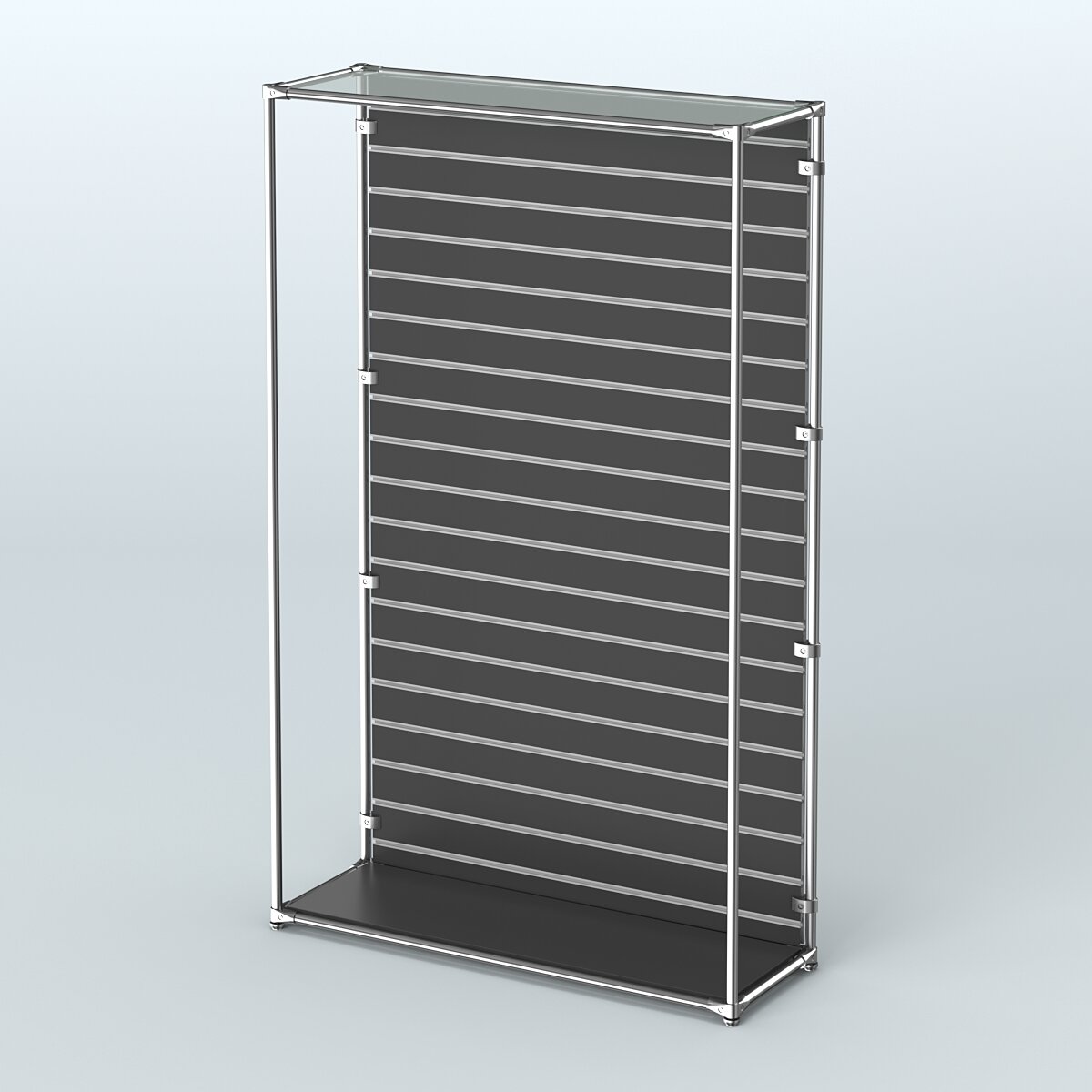 Торговая система хром (задняя стенка - Экономпанель) №1, Черный