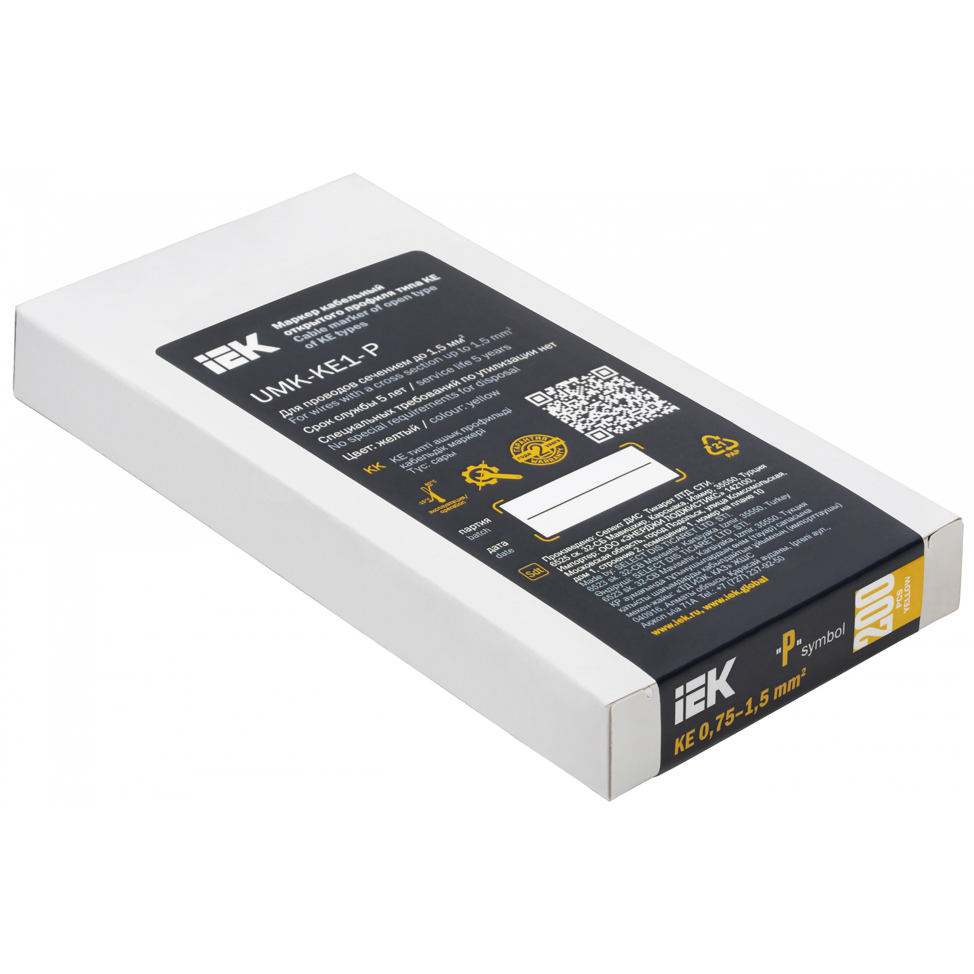 Маркер открытого типа KE 0,75-1,5мм2 символ P (200шт/упак), IEK UMK-KE1-P (1 упак)