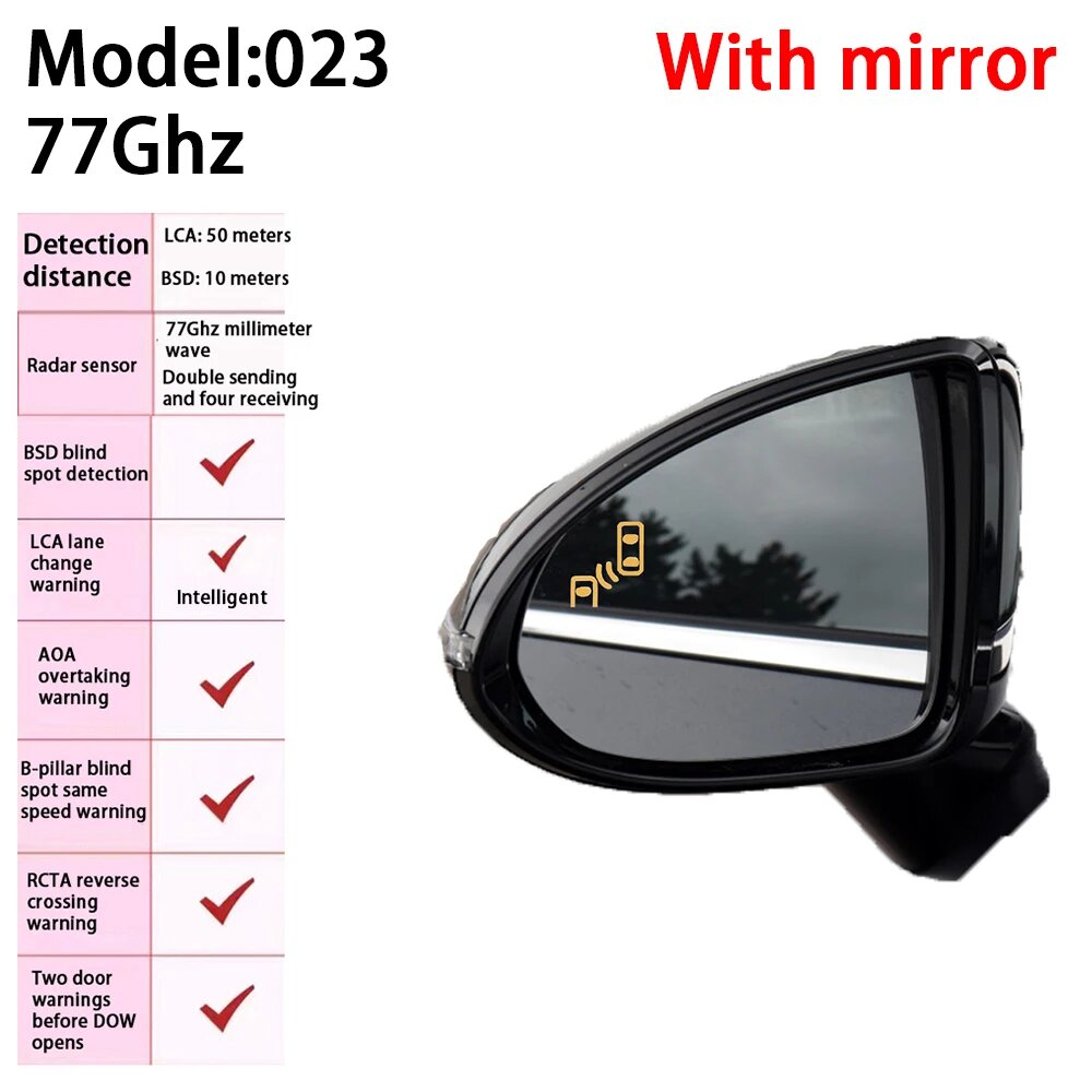 ZJCGO автомобильная радарная система предупреждения BSD, обнаружение слепых зон, 77Ghz With mirror