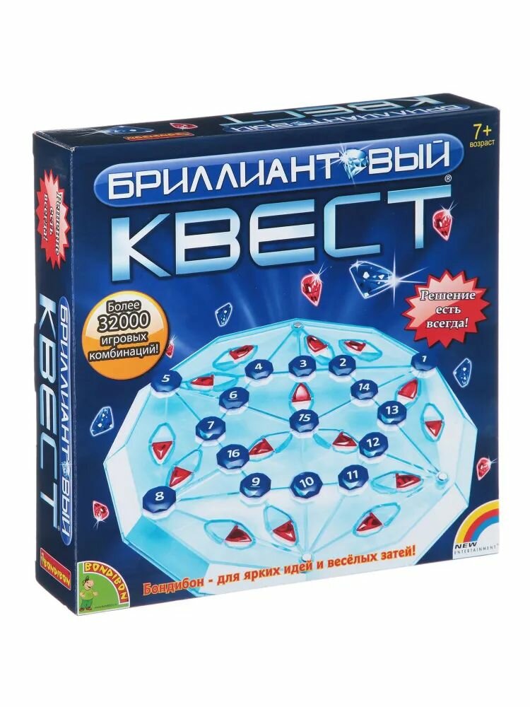 Настольная логическая игра "Бриллиантовый квест" Bondibon, головоломка нейротренажер для детей от 7 лет