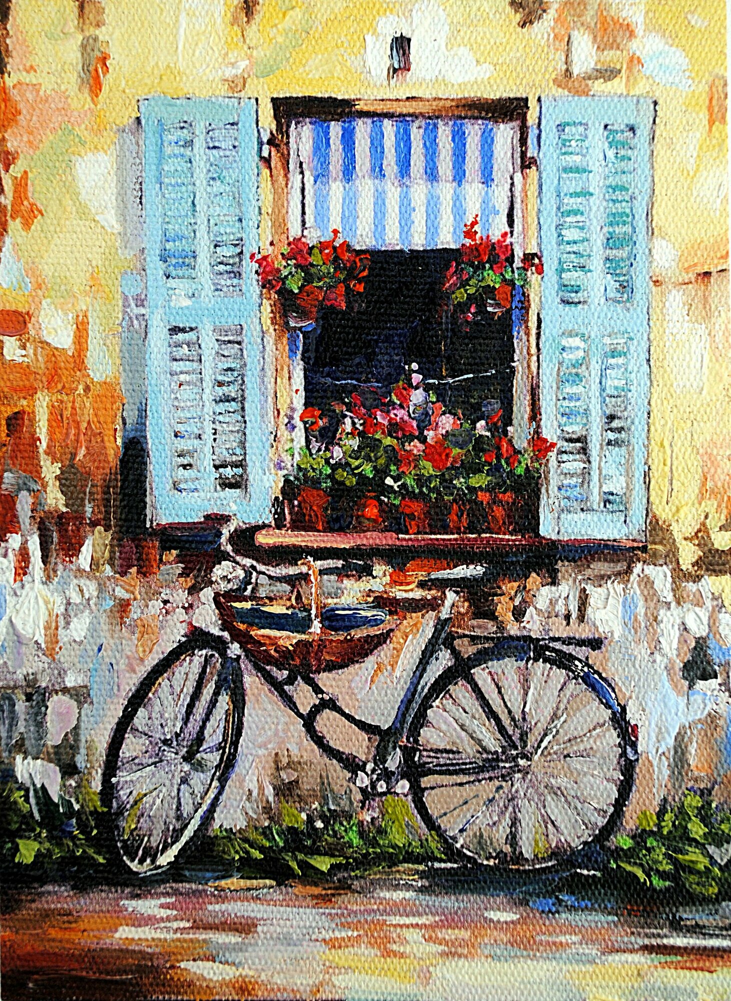 Картина маслом пейзаж. Картина прованс. Летний пейзаж. Романтическая картина.