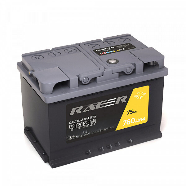 Аккумулятор автомобильный RACER GT 75Ah 720A ПП (278х175х190) L3 278x175x190