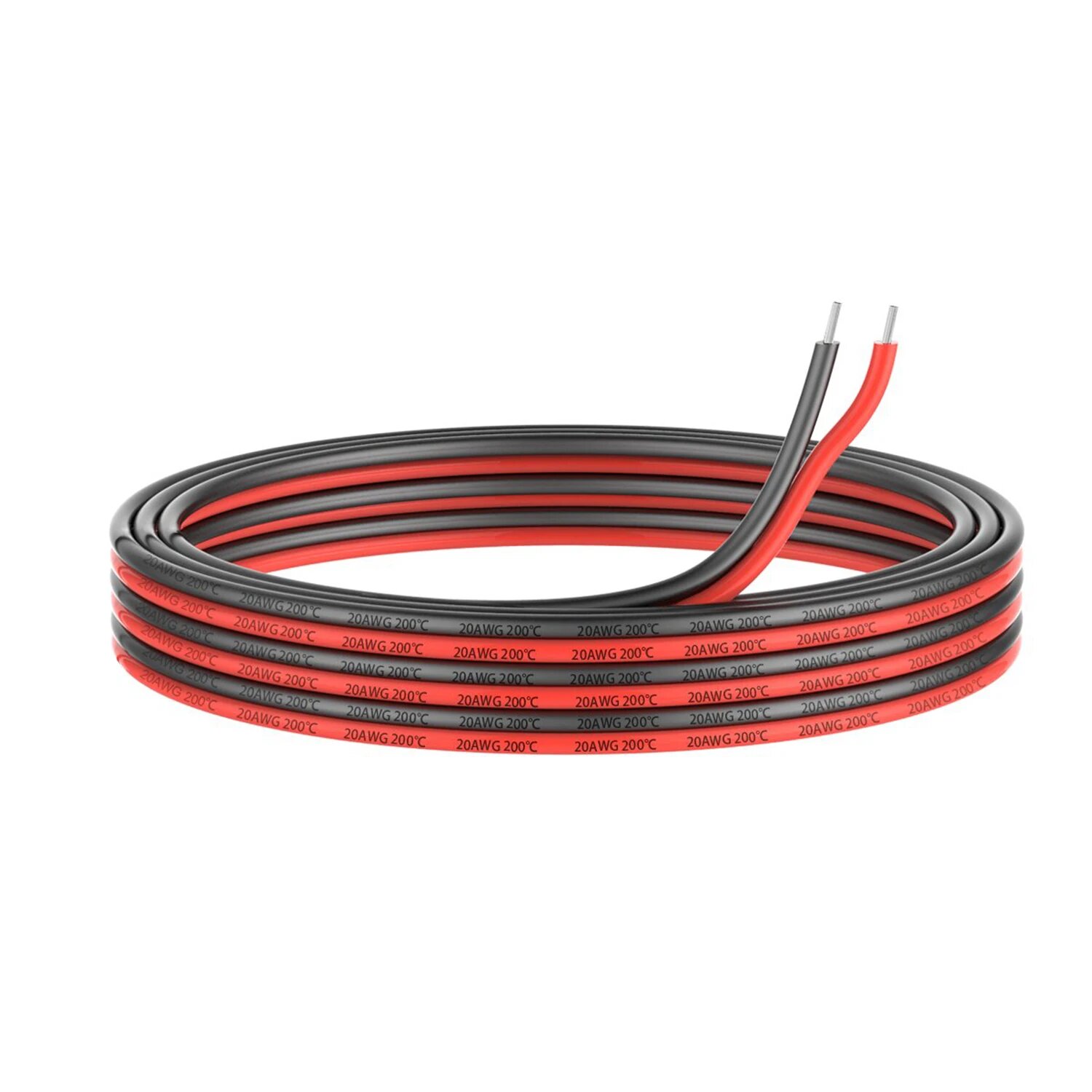 Силиконовый кабель 2-х жильный красный черный 8-30 AWG 5 м 26 AWG