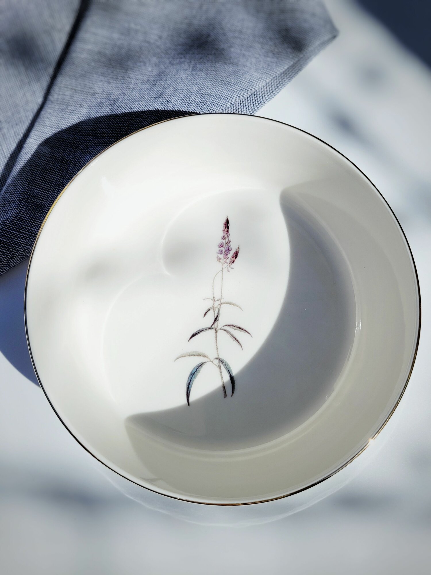 Салатник, тарелка глубокая с рисунком "Лаванда" Porland "BOTANICAL" 1 шт, 16см, 550мл. Ударопрочный, профессиональный фарфор, для салата, закусок. "TURQUOISE" Турция